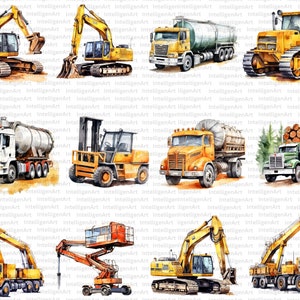 Construction Vehicles Clipart, Yellow Bulldozer Clipart, Dump Truck ...