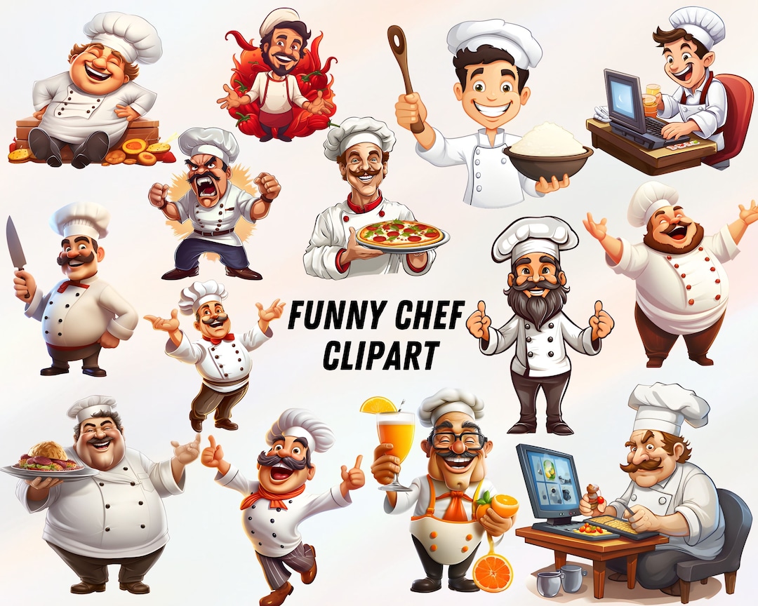 Funny Chef Clipart, Cooking Clipart, Cartoon Chef, Cooking Tools Png ...