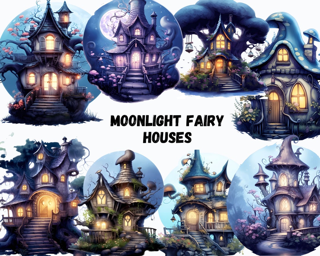 Fairy Houses Clipart | Magical Fantasy Illustrations | Enchanted ...