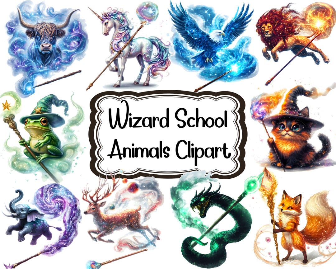 Wizard School Animals Clipart, Ethereal Animals Png, Commercial Use ...