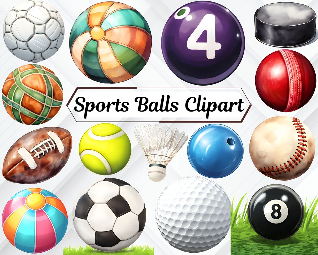 Sports Balls Clipart, Watercolor Sports PNG, Sports Balls Graphics ...