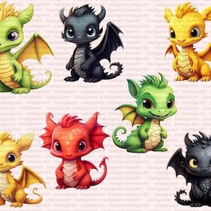 Baby Dragon Clipart - Cute Dragon Clipart, Baby Dragon Nursery, Dragon ...