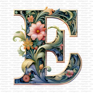 Spring Floral Alphabet Png, English Alphabet Floral Letters PNG ...