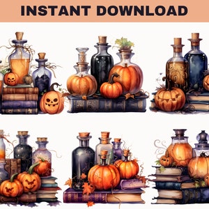 Halloween Potion Bottles Clipart - Halloween Clipart, Scary Clipart ...