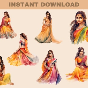 Indian Girl Clipart - Fashion Women Clipart, Saree Clipart, Bollywood ...