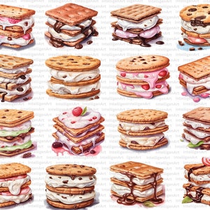 Ice Cream Sandwich Clipart, Sweet Treats, Cute Summer Clipart, Dessert ...