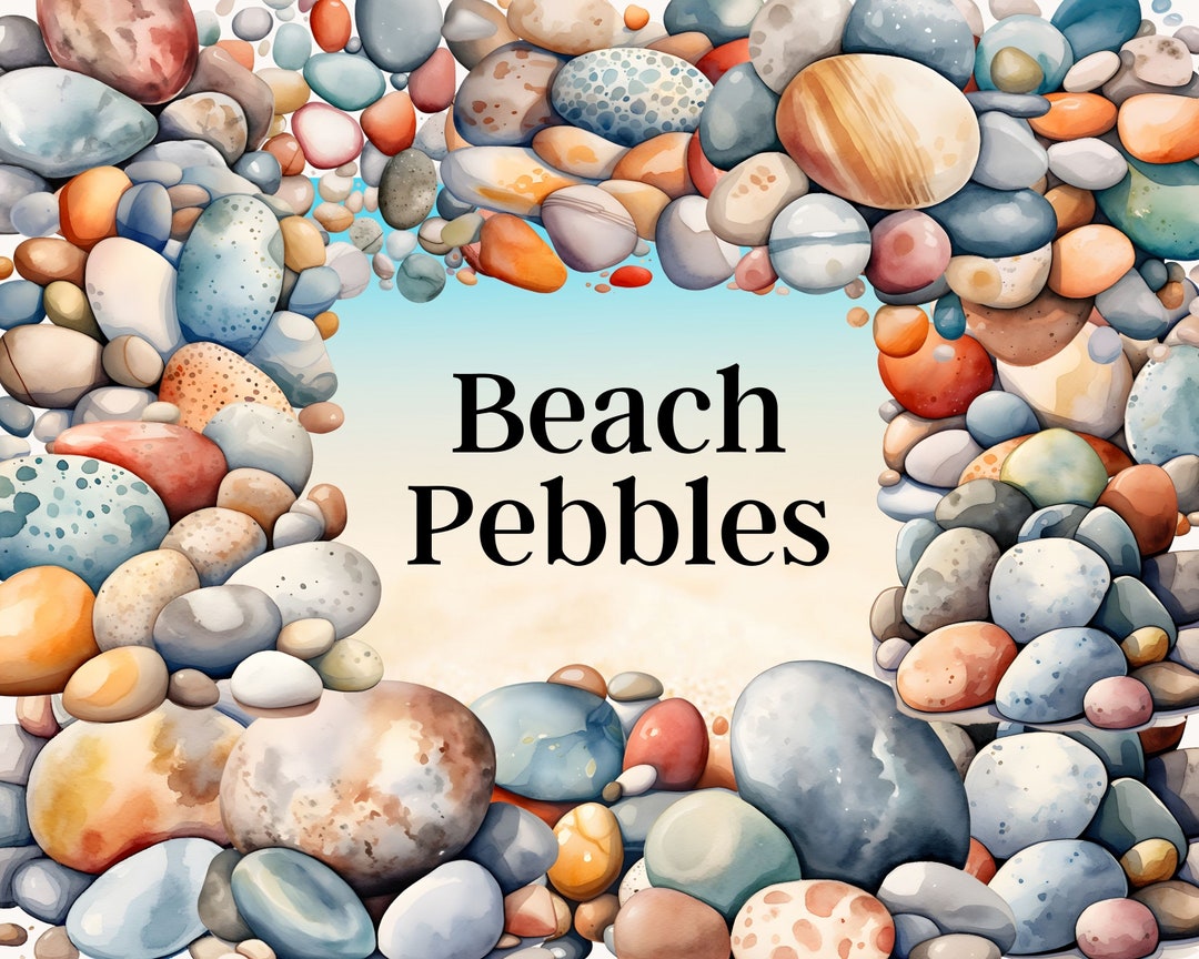 Beach Pebbles Clipart Watercolor Beach Elements, Beach Stones PNG, Rock ...