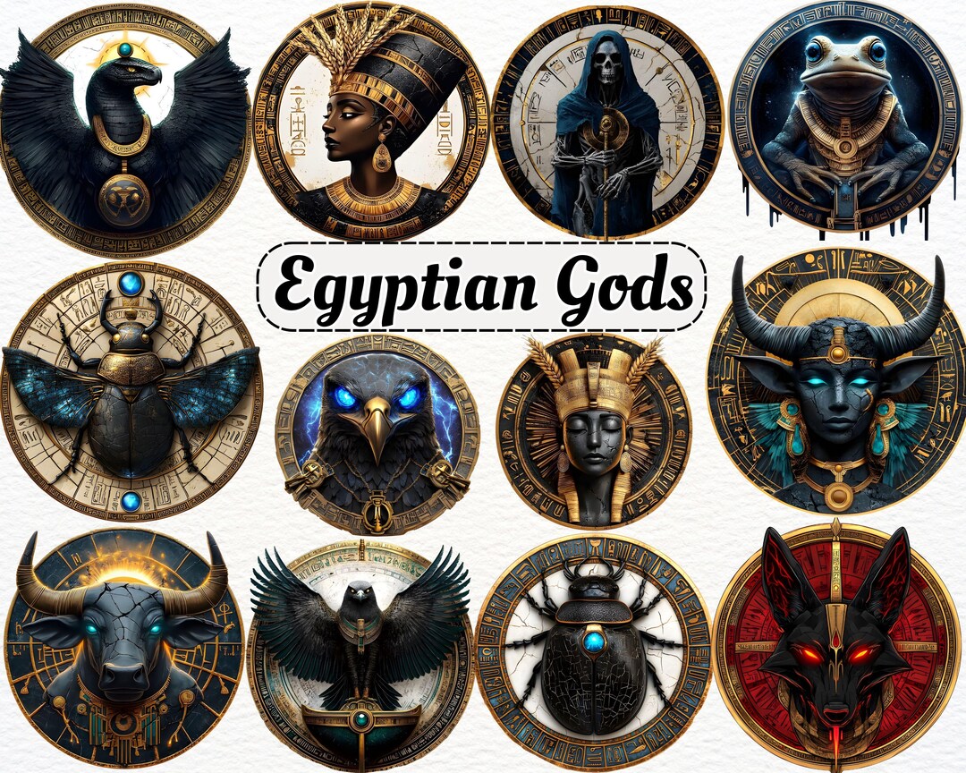 Egyptian Gods and Goddesses Clipart, Ancient Egypt Pantheon Clipart ...