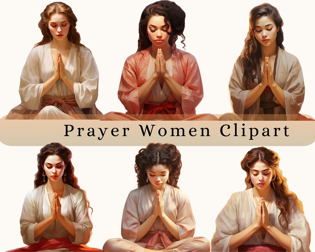 Prayer Clipart, Praying Hands Sublimation, Prayer Girl Illustrations ...
