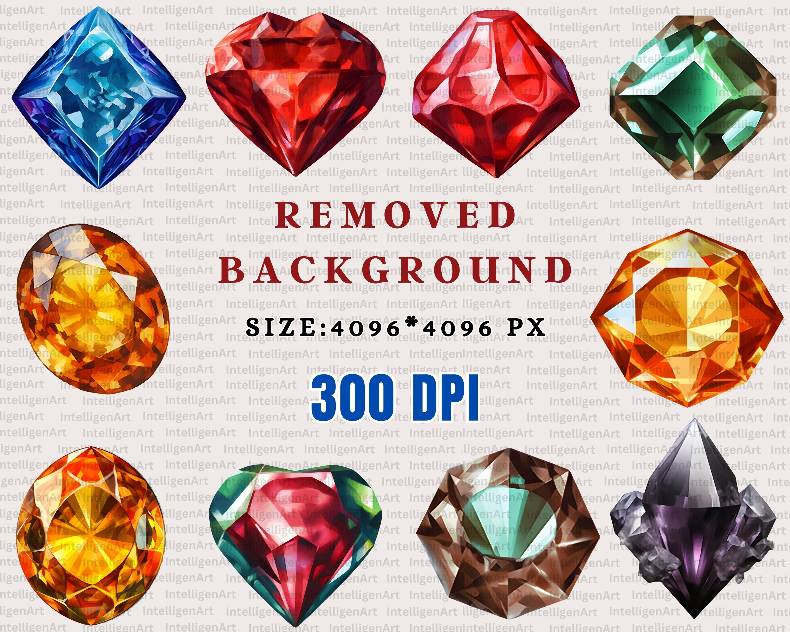 Watercolor Gemstones Clipart PNG Rocks and Crystals Clipart - Etsy