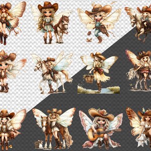 Cowgirl Fairy Clipart Bundle, Cowgirl Clipart, Pony Png, Fairy Clipart ...