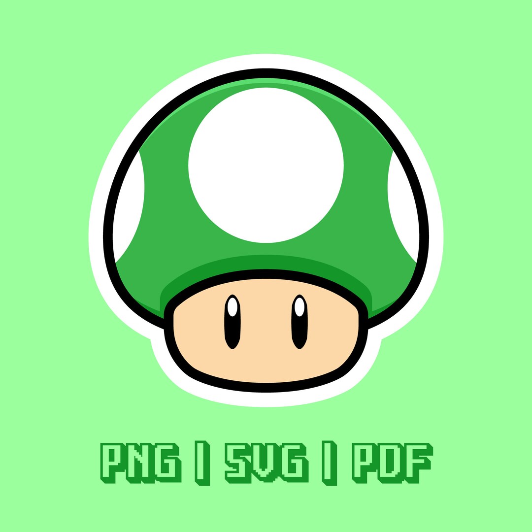 Super Mario Green Mushroom Instant Download Pack PNG SVG - Etsy Canada