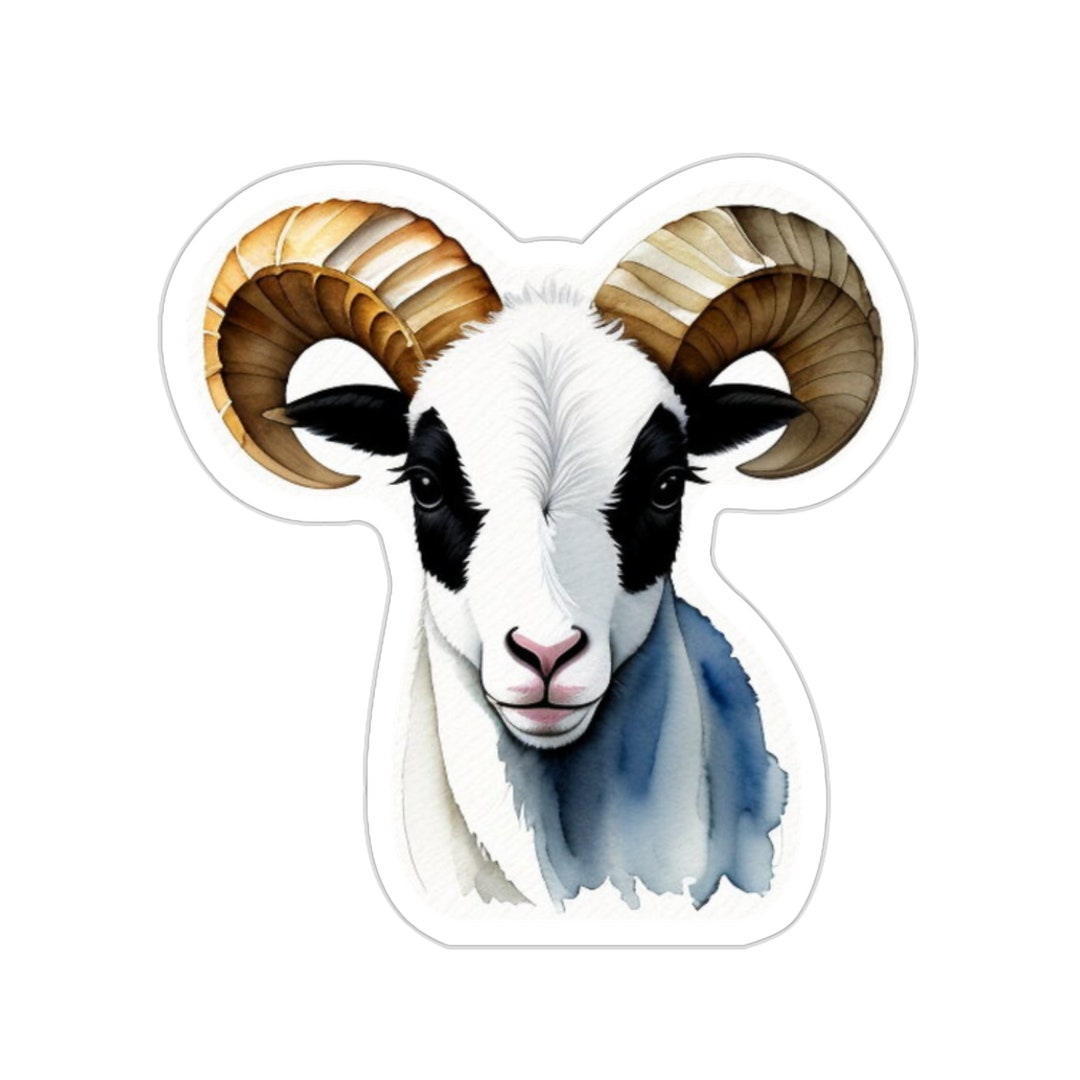 Ram, Kiss-cut Stickers, Sheep, Horns, Farm Sticker, Cute Animal, Animal ...