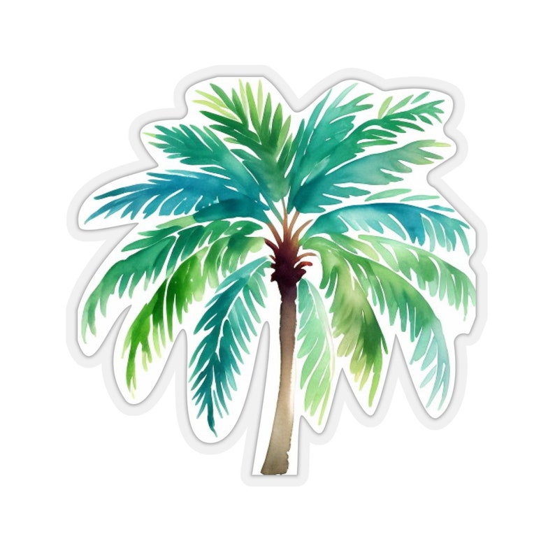 Palm Tree Sticker Watercolor Nature Stickers Palm Tree - Etsy