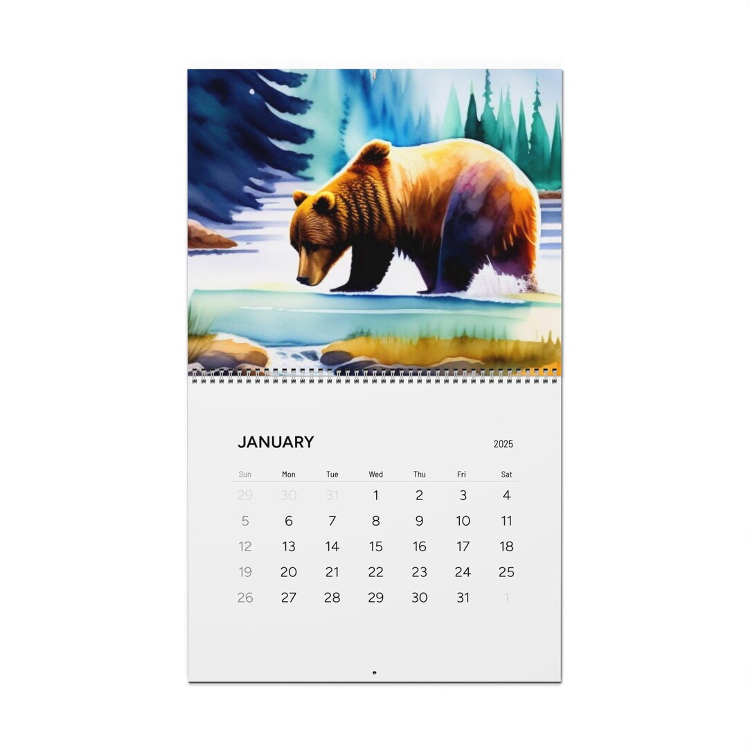 Wall Calendars (2025),bear Calendar,nature Calendar,bear Lover,bear ...