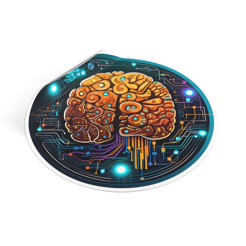 Mechanical Brain Sticker Brain Power Decal Waterproof Vinyl 3 Sticker ...