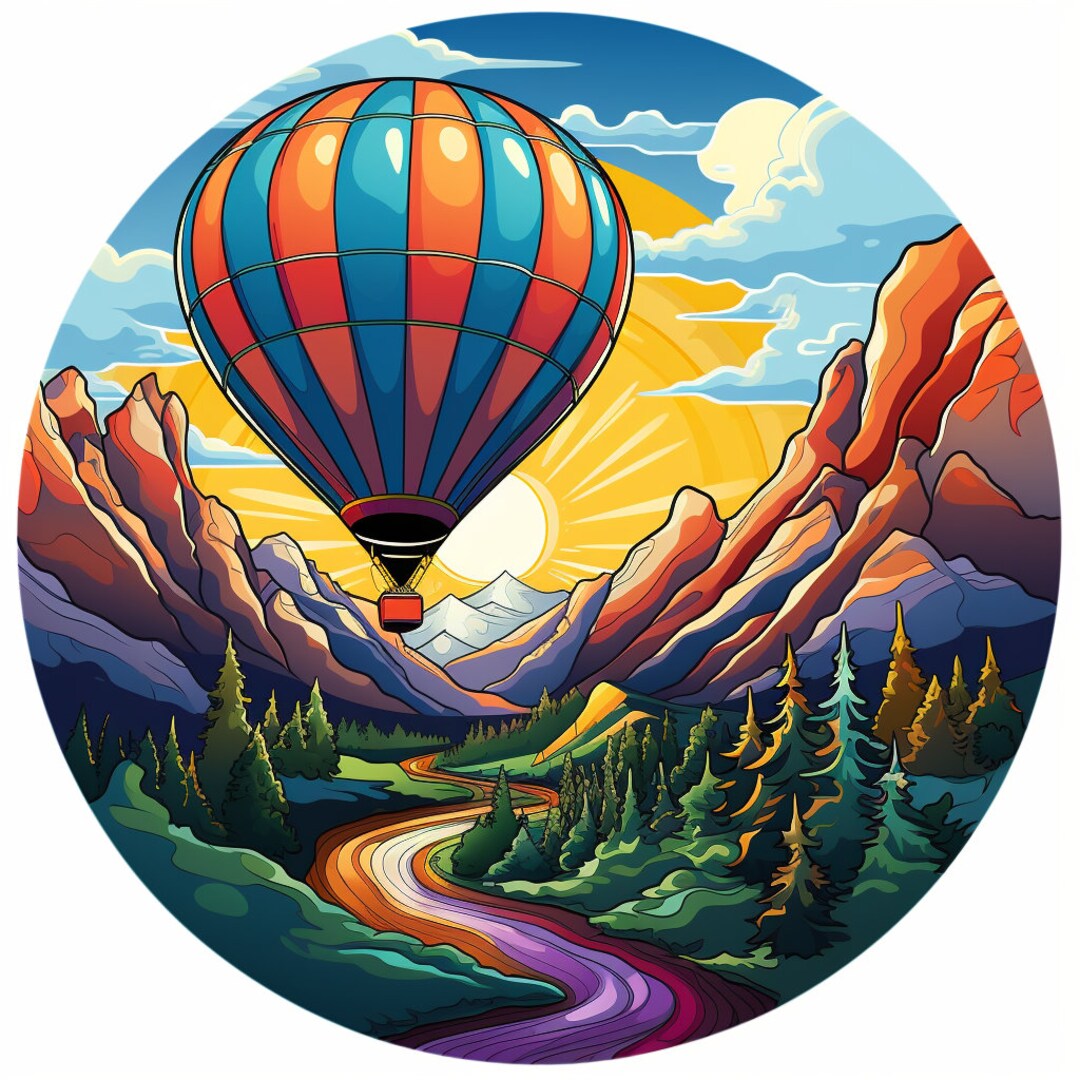 Hot Air Balloon Hot Air Balloon Sticker Hot Air Balloon Decal Laptop ...