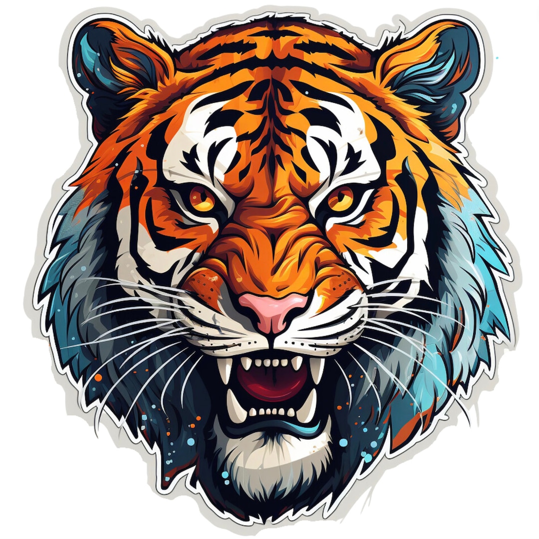 Tiger Sticker Tiger Decal Tiger Vinyl Sticker Tiger Head Sticker Fierce ...