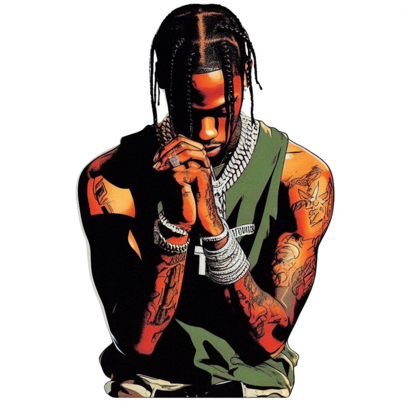 Travis Scott Sticker, Travis Scott Decal, Travis Scott Laptop Sticker ...
