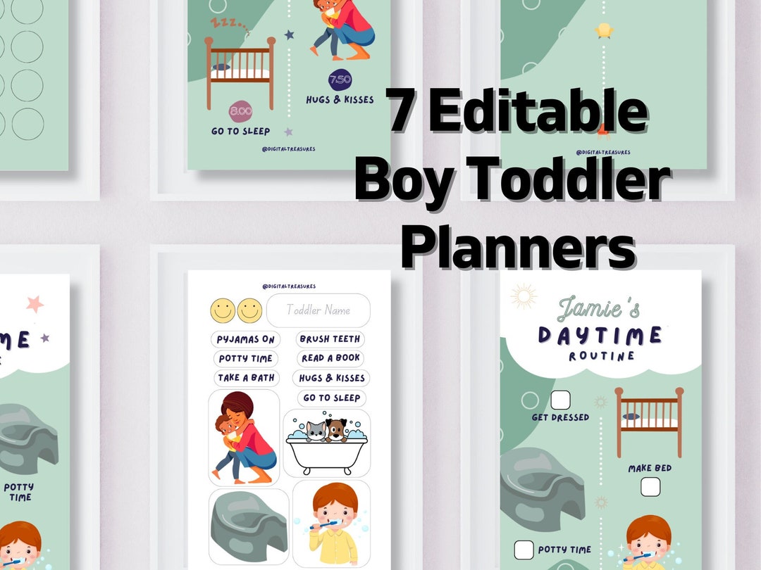 Boy Toddler Planner | Toddler Bedtime/daytime/daily/weekend Schedule ...