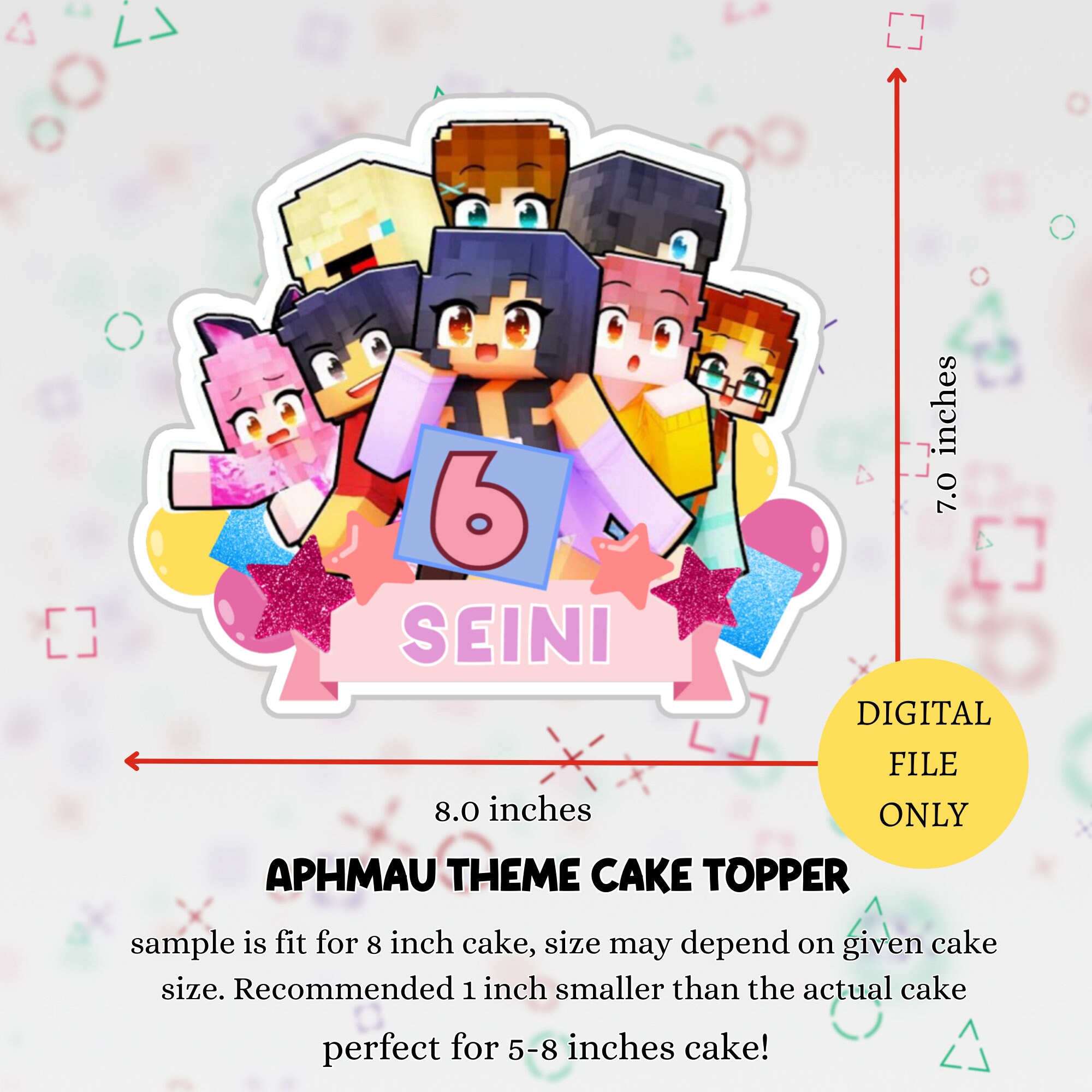 Printable Aphmau Cake Topper Aphmau Centerpiece Aphmau Roblox