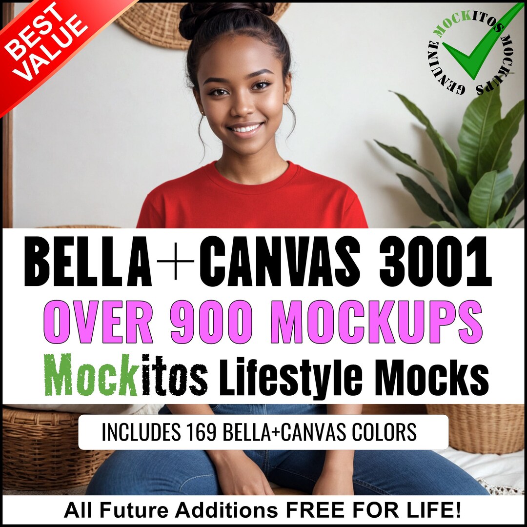 Bella+canvas 3001 Bundle, T-shirt Mockups, Bella Mock Ups, Mockup Bundle, Large Diversity of ...