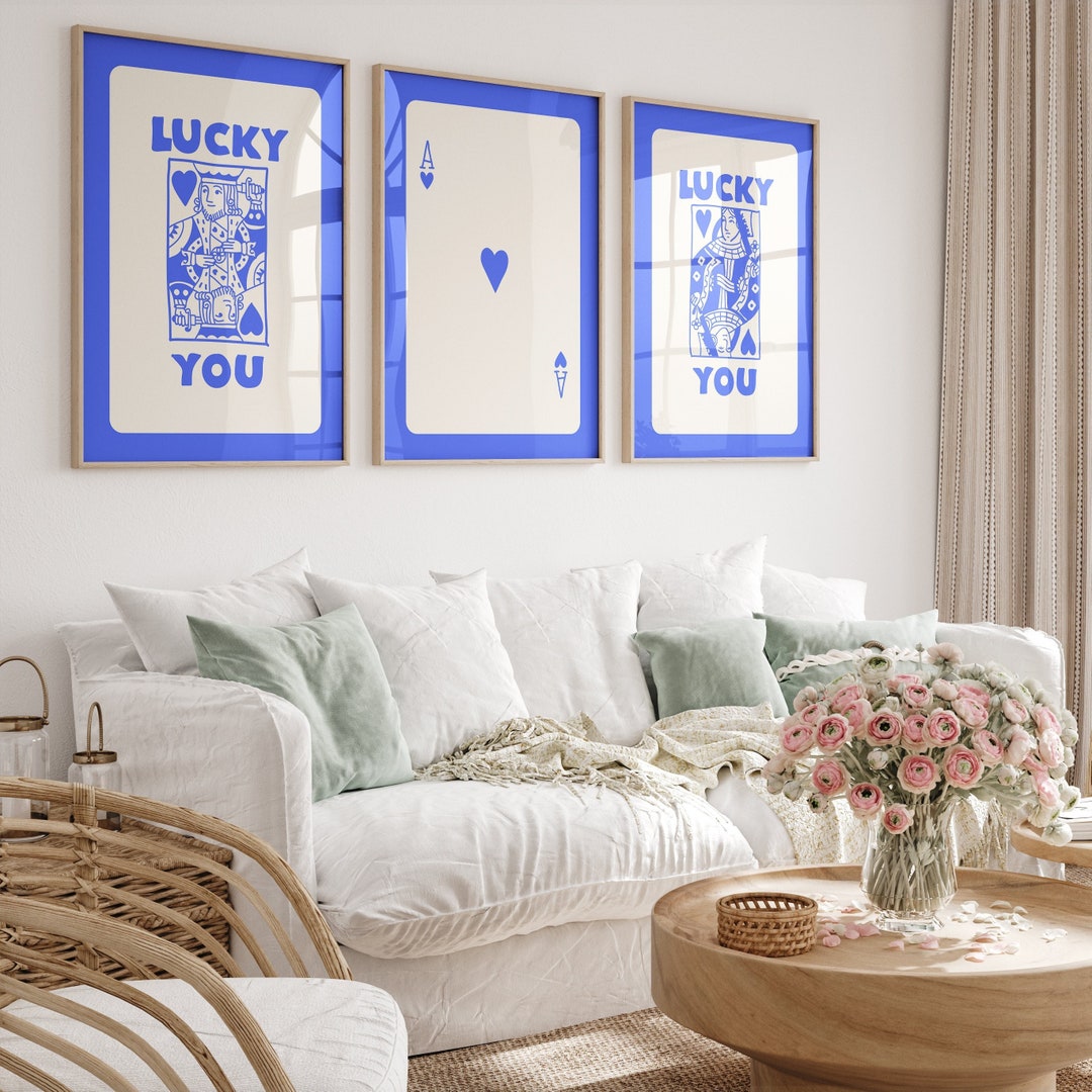 3 Piece Lucky You Wall Art for Teen Room Decor Ace Lucky You - Etsy