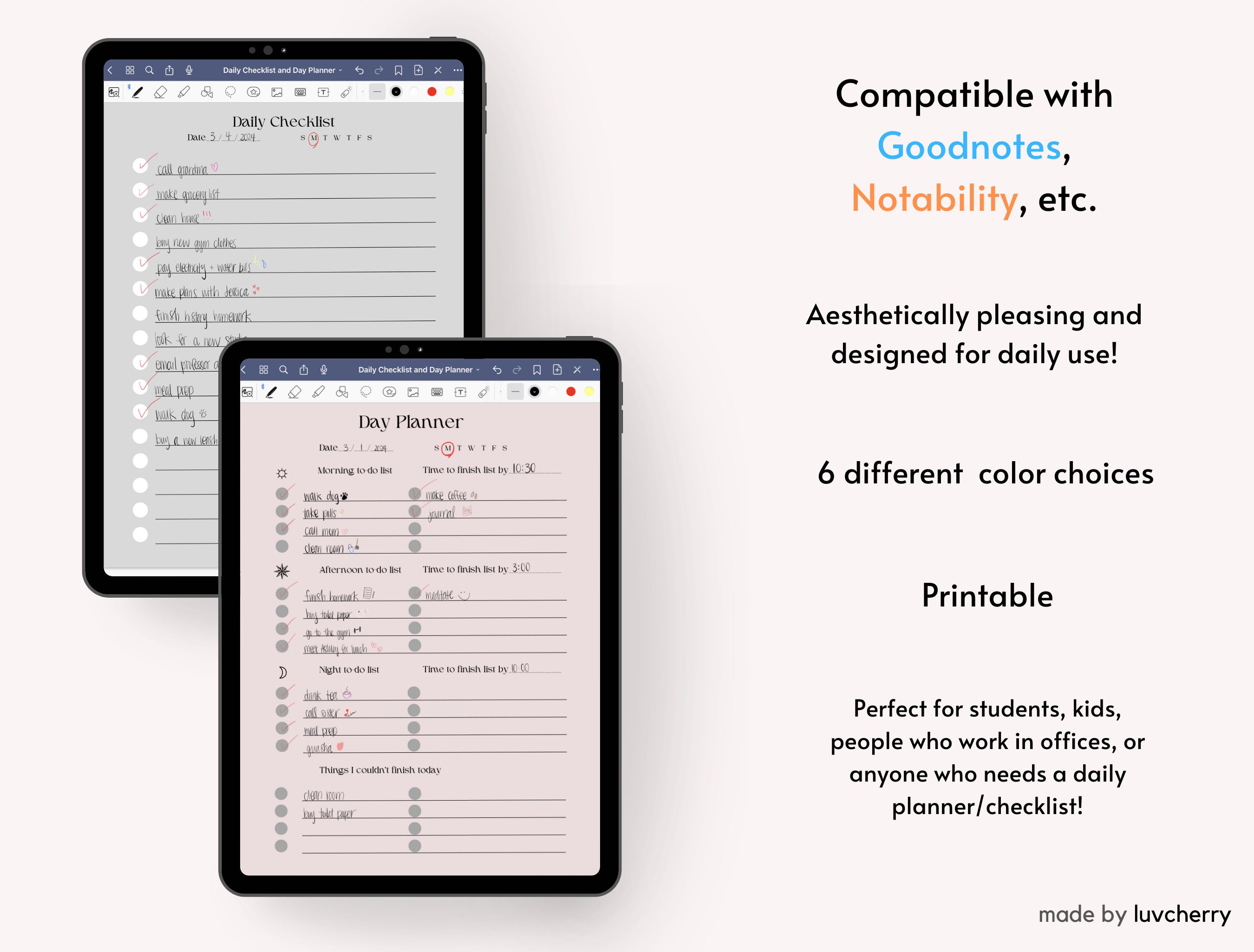 Digital to Do List Goodnotes Template, Neutral to Do List Page, Undated ...