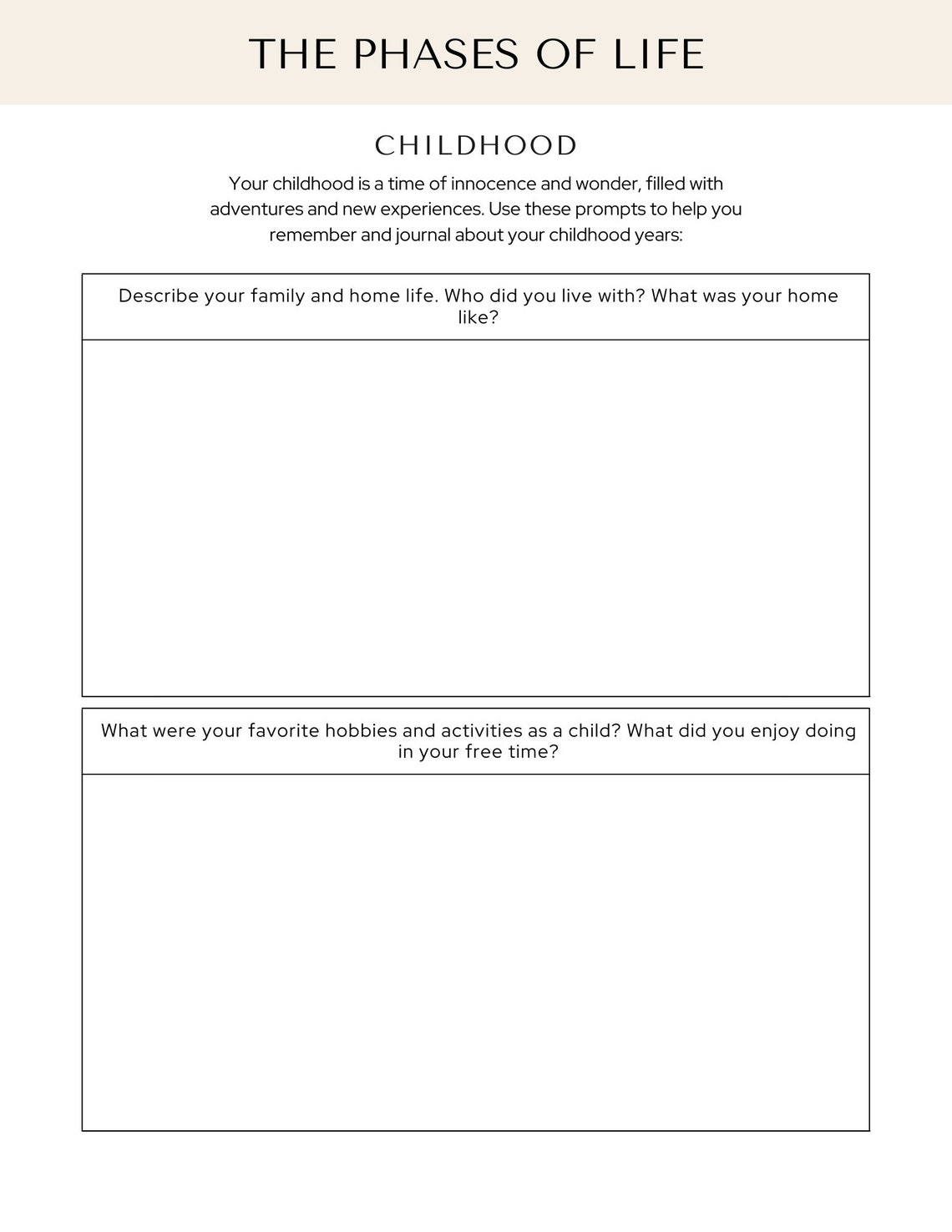 Life Story Journal Printable Diary INSTANT DOWNLOAD Gift - Etsy