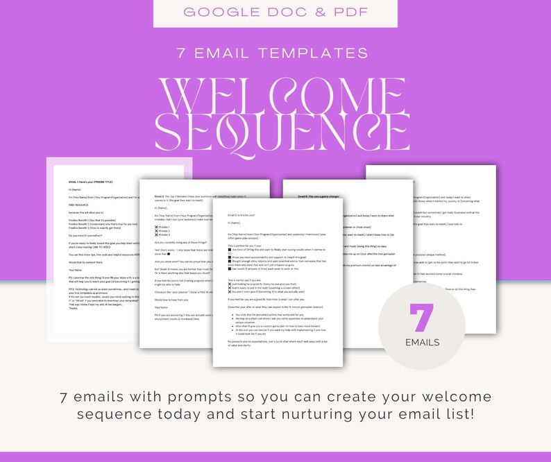 Welcome Email Sequence Nurture Sequence Email Marketing - Etsy