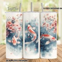 Glass Coffee Tumbler With Koi Fish Art, Japanese Koi Fish Lover Gift ...