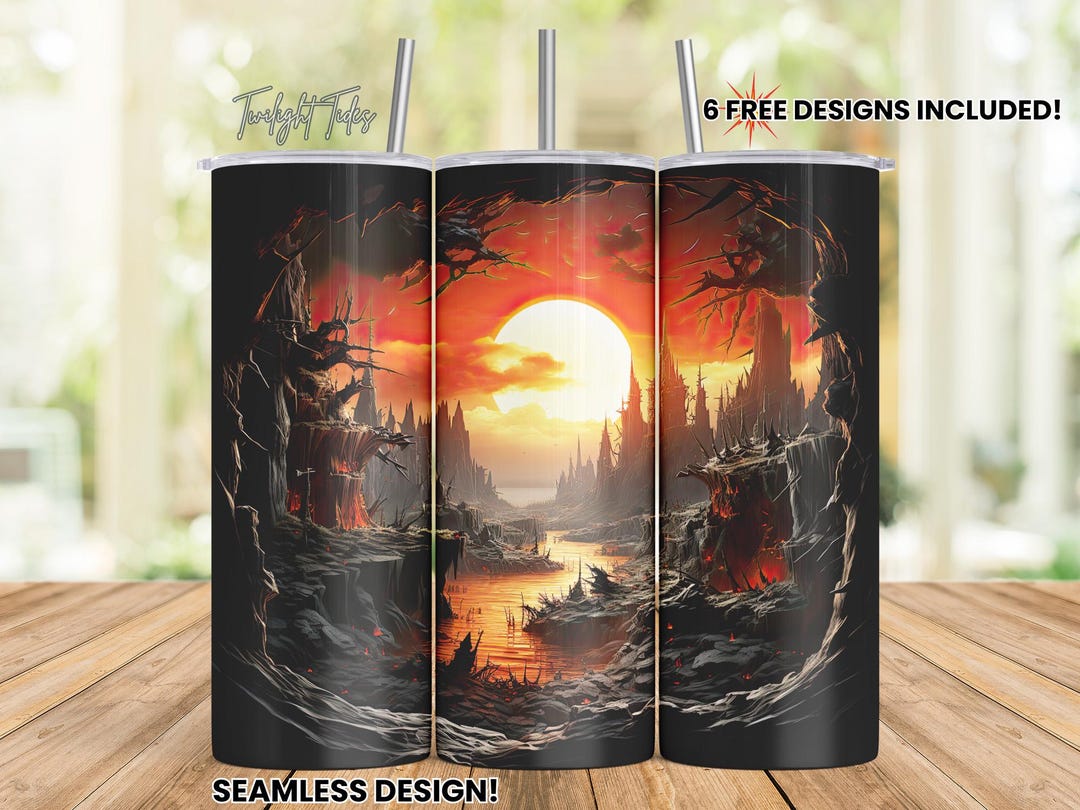 Fantasy Apocalyptic Doomsday Scenery 20 Oz Skinny Tumbler Sublimation ...