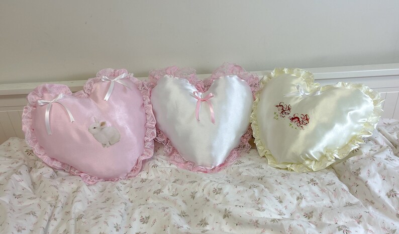Coquette Room Decor, Cottagecore Aesthetic, Throw Pillow, Heart Pillow ...