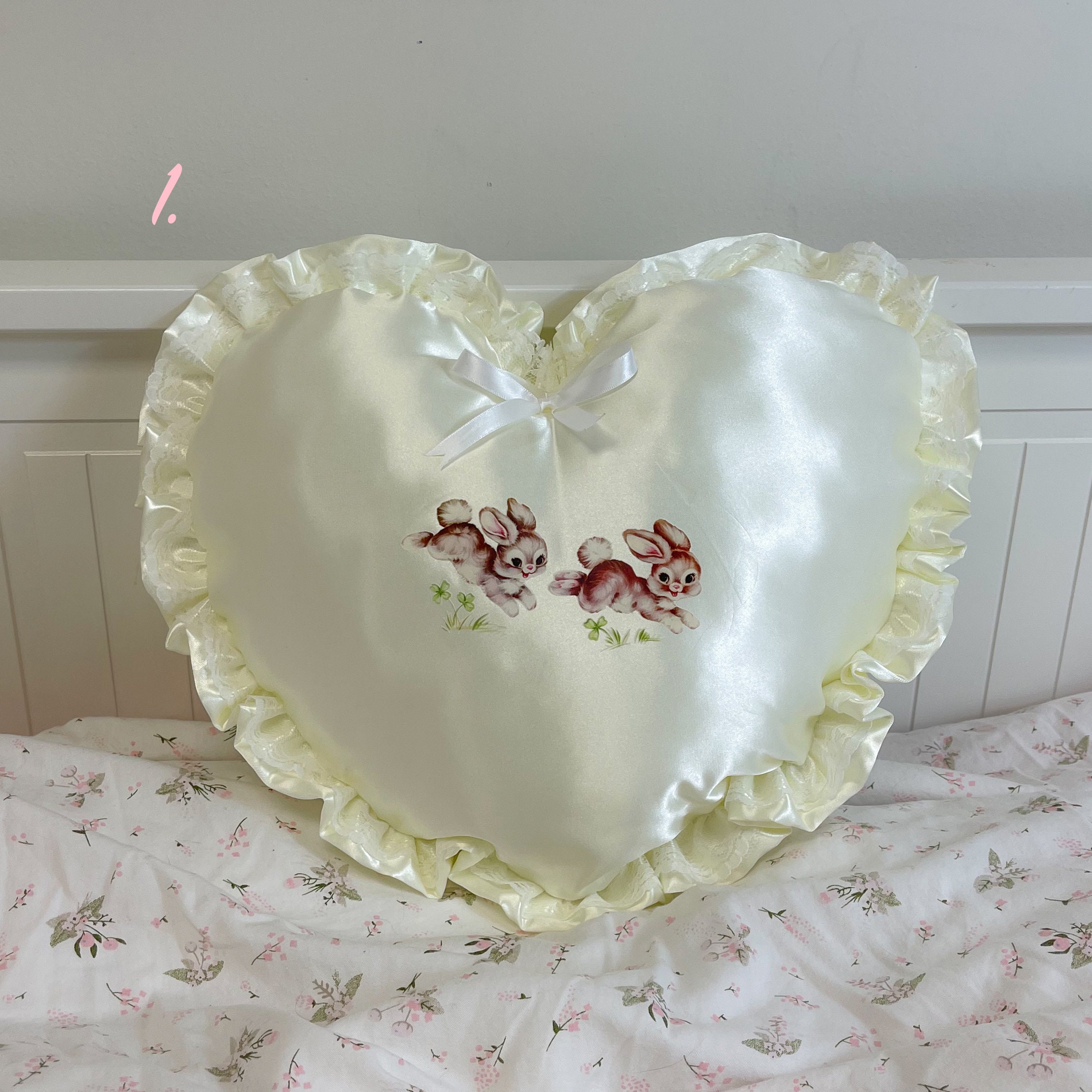 Coquette Room Decor, Cottagecore Aesthetic, Throw Pillow, Heart Pillow ...