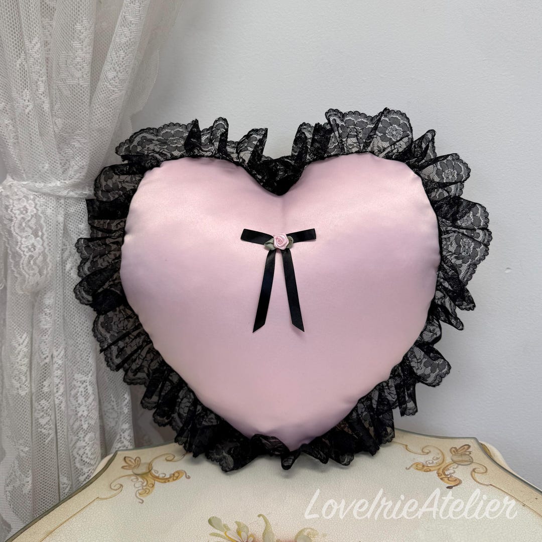 Coquette Room Decor, Cottagecore Aesthetic, Throw Pillow, Heart Pillow ...