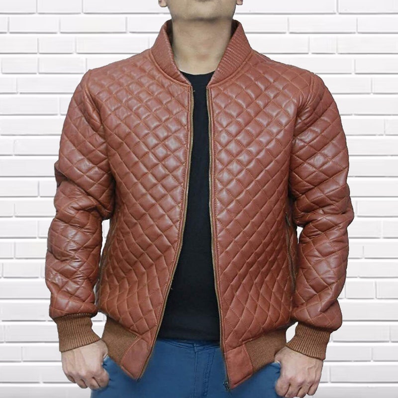 Mens Tan Leather Army Jacket - Etsy