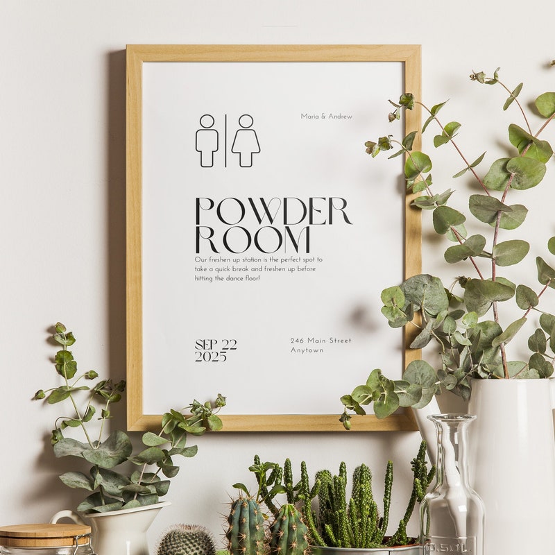 Powder Room Sign - Etsy Canada