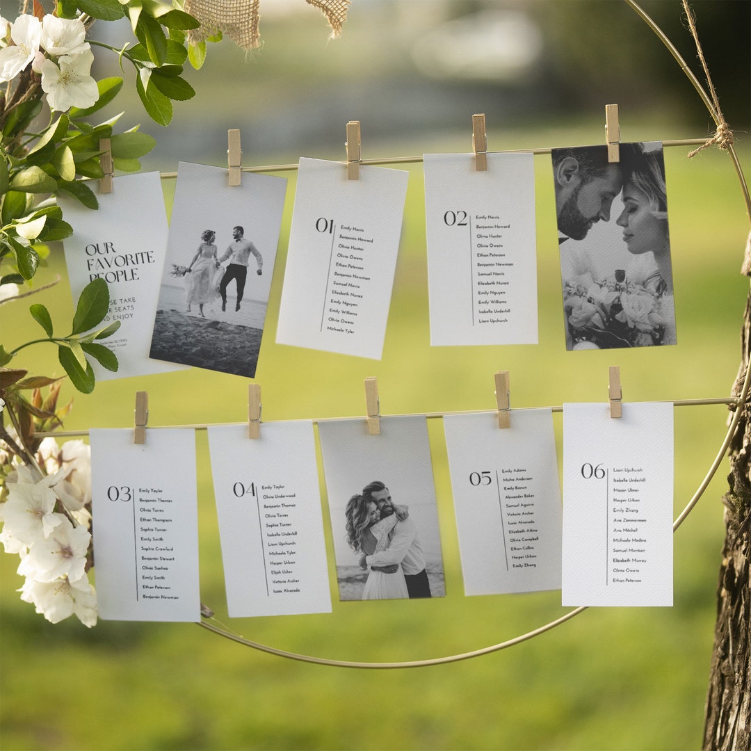 4x6 Wedding Seating Chart Canva Template, 5x7 Wedding Table Seating ...