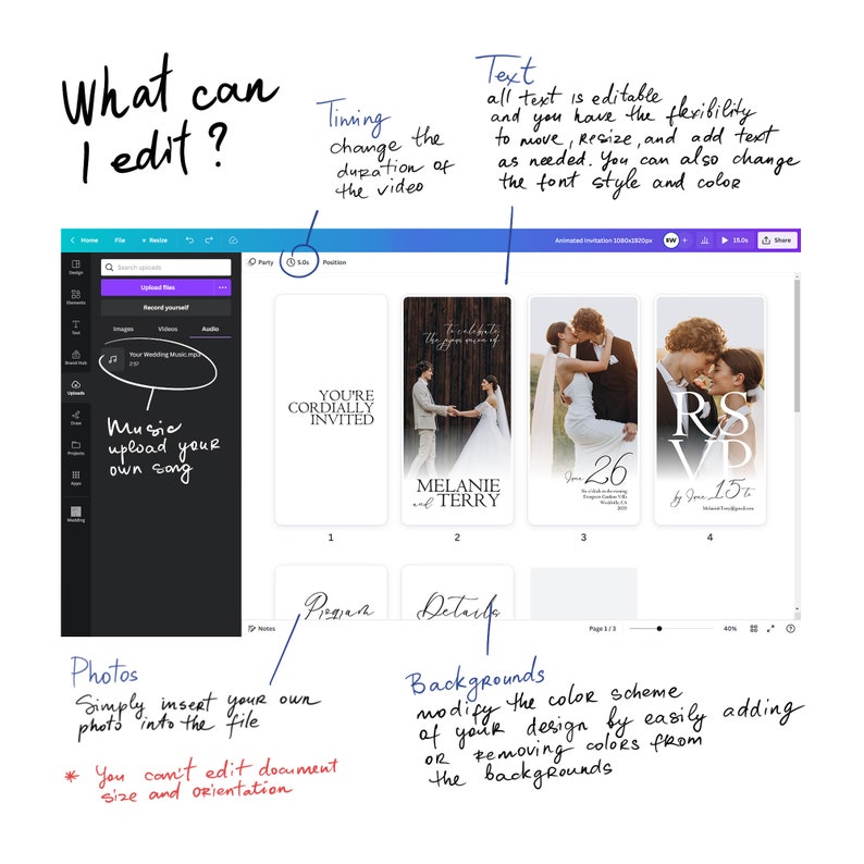 Animated Wedding Video Invitation: Photo & Music, Details, Program ...