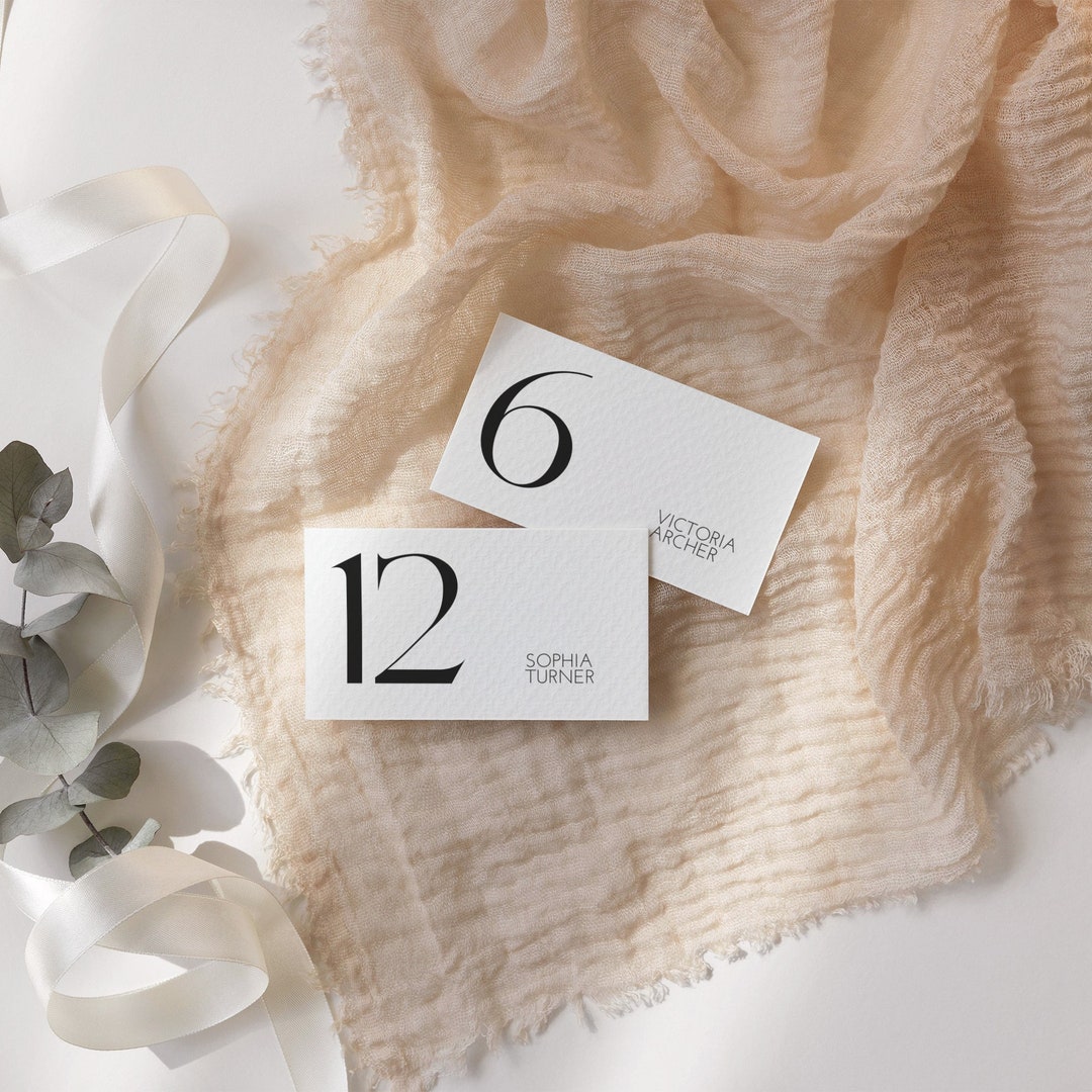 Place Card Template, Wedding Place Cards, Modern Seating Card, Editable ...