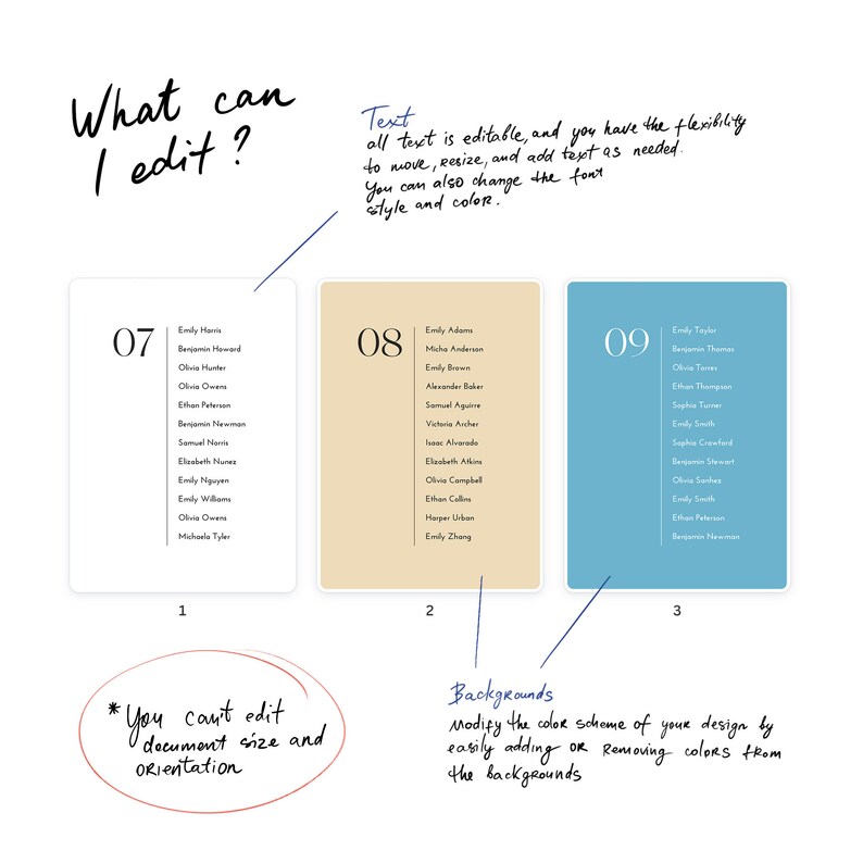 4x6 Wedding Seating Chart Canva Template, 5x7 Wedding Table Seating ...