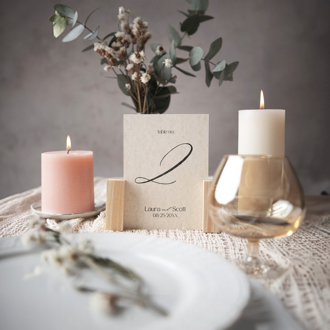 Table Numbers Template, Printable & Editable Digital Sign, Modern ...