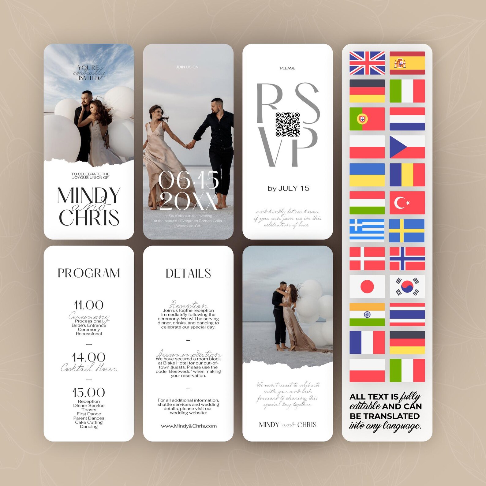 Video Wedding Invitation Digital With Trackable RSVP, Scan QR Code to ...
