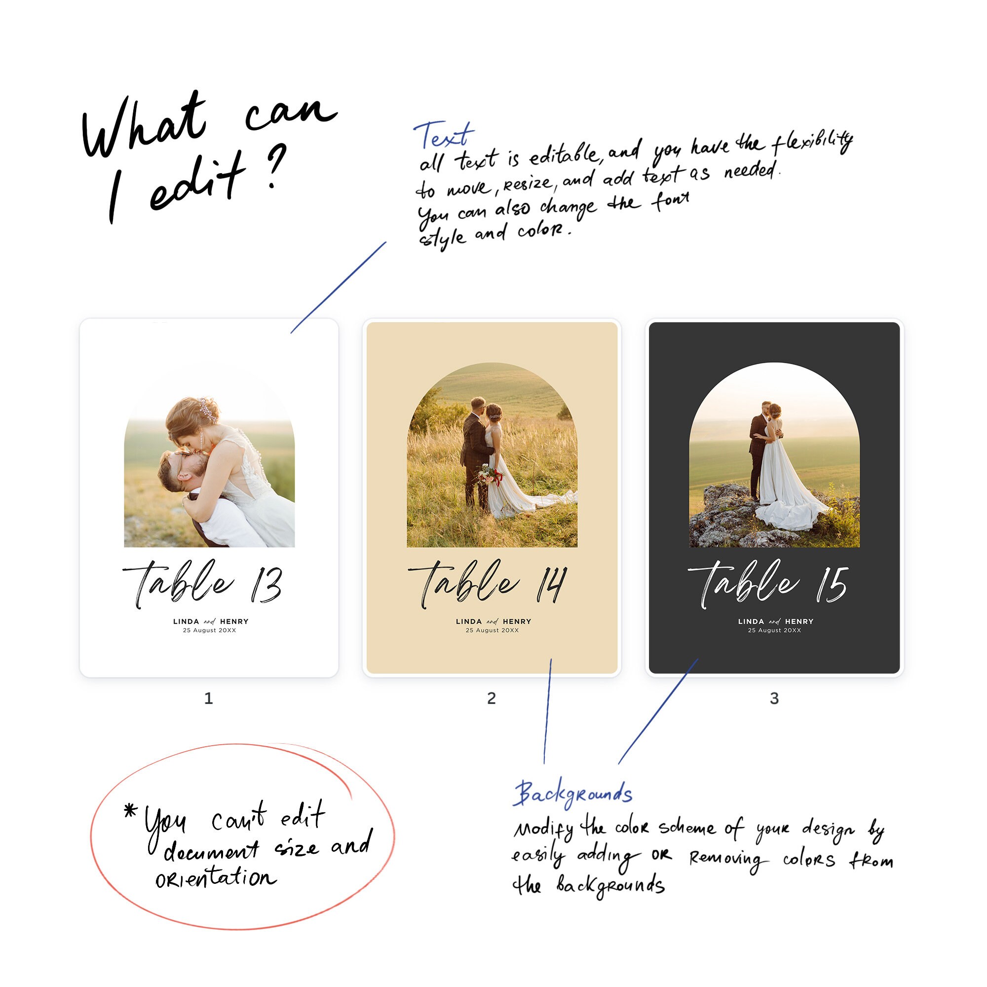 Table Number Card Template With Photo, DIY Wedding Table Numbers ...