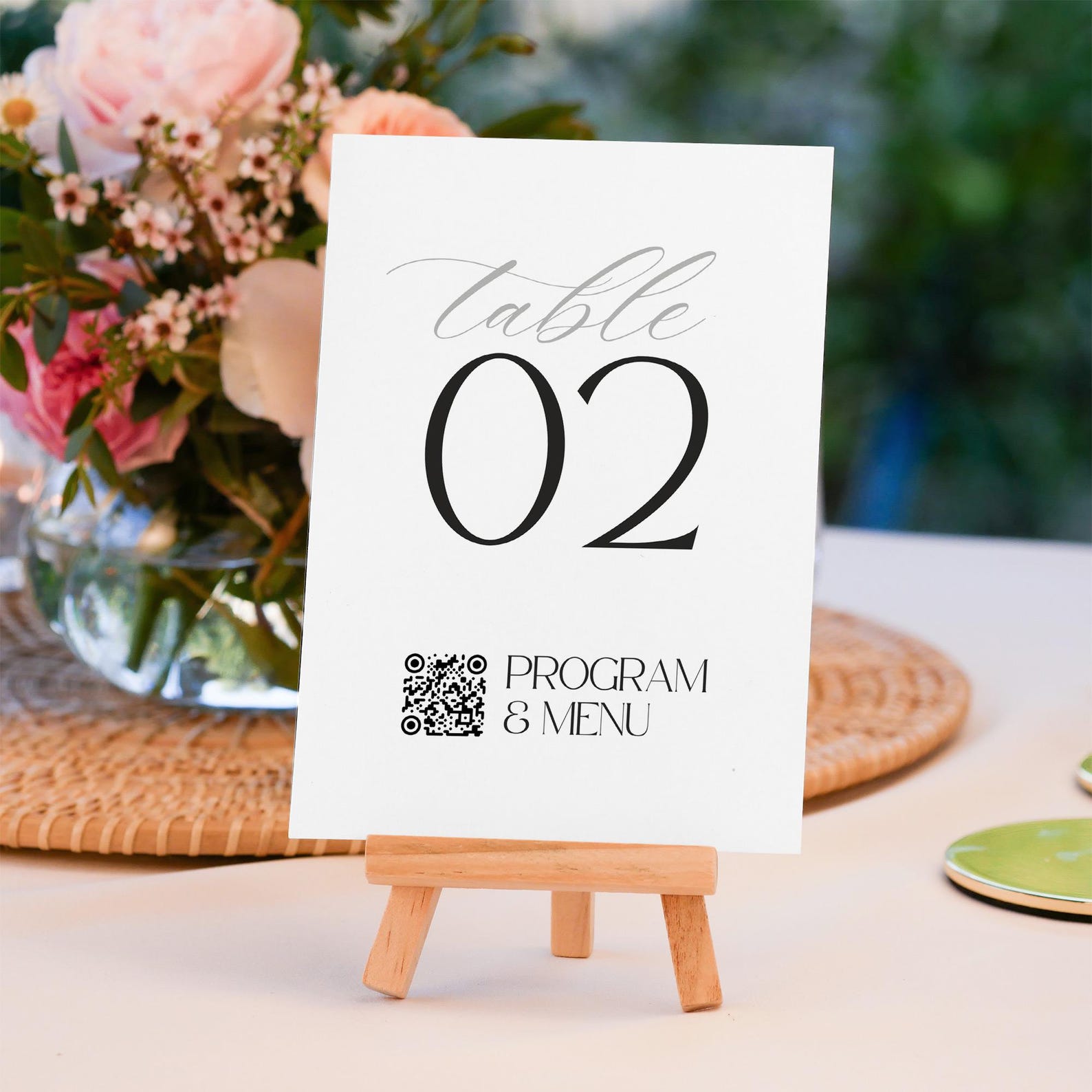 Wedding Seating Chart Canva Template: QR Code, Program & Menu (digital ...