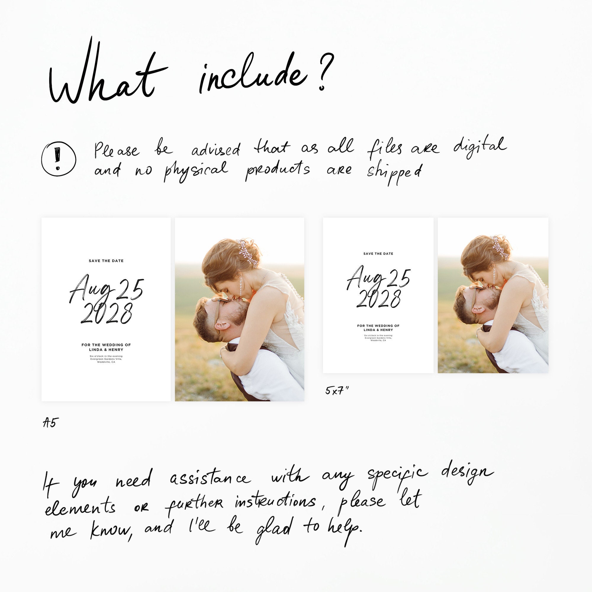 Modern Script Invitation With Your Photo, Personalized Save the Date ...