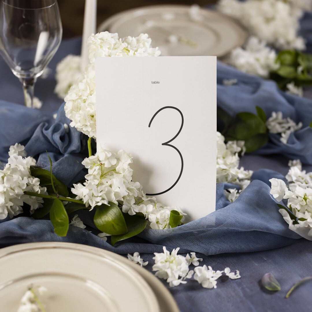 Wedding Table Number Sign Template, DIY Wedding Table Numbers, Editable ...