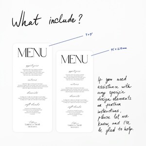 Simple Editable Wedding Menu, Printable Wedding Menu, Minimalist ...