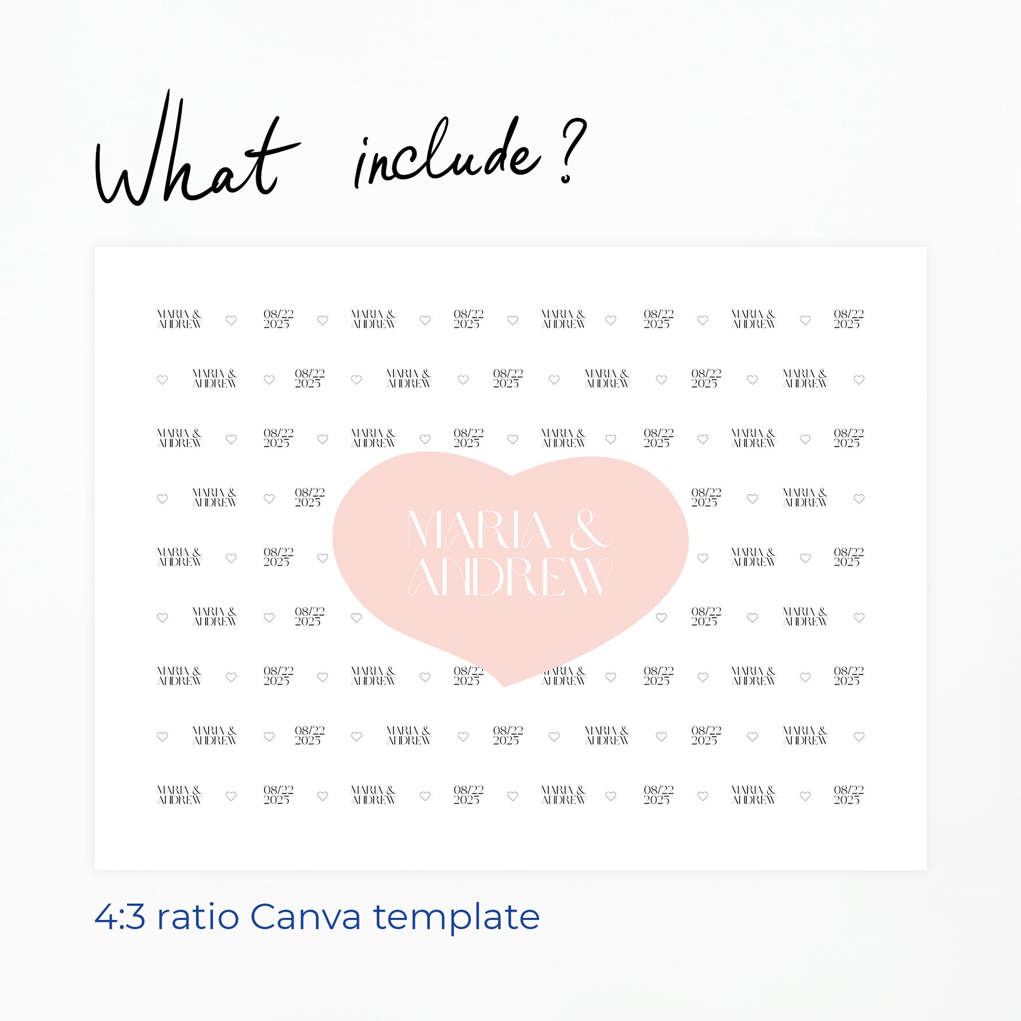 Wedding Backdrop With Names, Background Canva Template, Wedding Banner ...