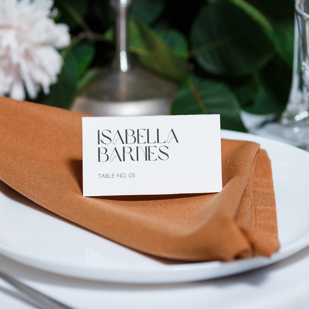 Minimalist Place Card Template, Simple Wedding Place Card, Printable ...